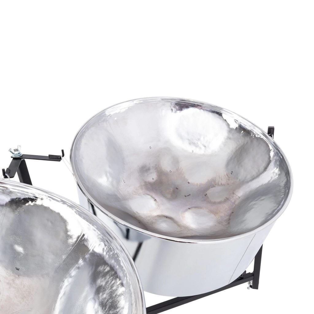 Trinipans Chrome Double Second Steel Pans 23" – Stands, Mallets