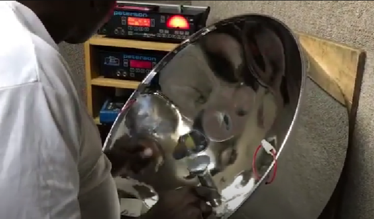 Lead/Tenor steel pan tuning in progress | Drums for Schools